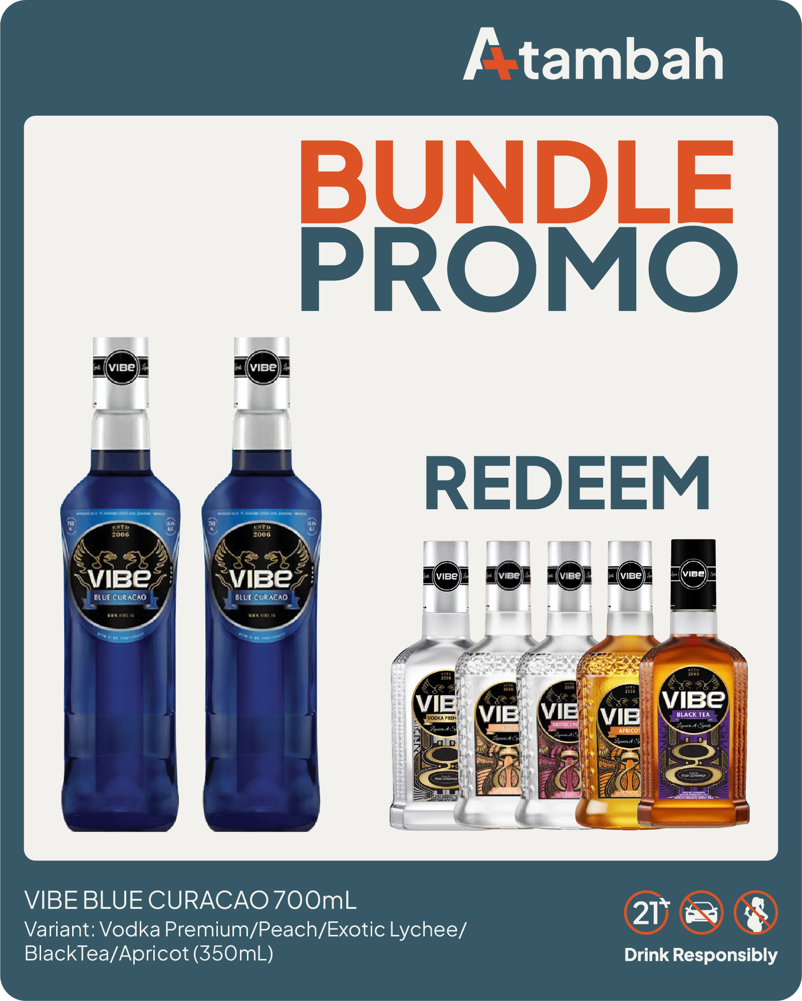 [PROMO BUNDLE] Vibe Blue Curacao 700mL – Atambah Bottle Shop