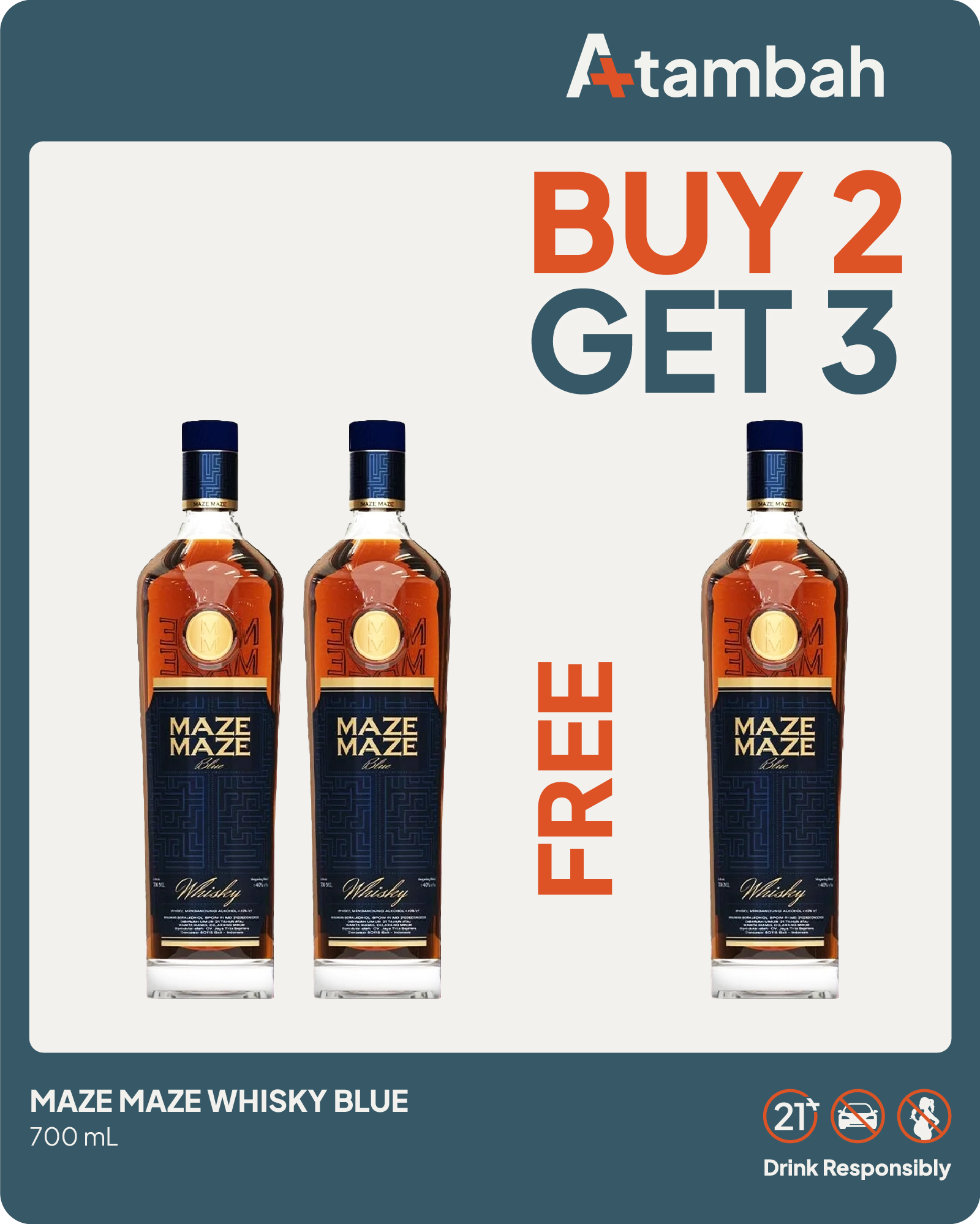 [PROMO BUY 2 GET 3] Maze Maze Whisky Blue 700mL – Atambah Bottle Shop